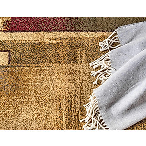 Unique Loom Barista Collection Area Rug - Timor (9' x 12' Rectangle, Multi/ Red)