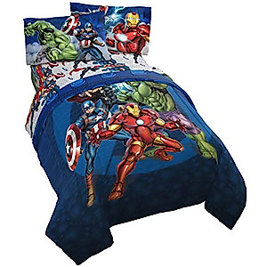 Jay Franco Marvel Avengers Blue Circle Bed Set, Twin