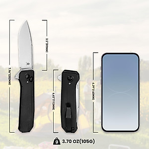 Kizer Brat Folding Knife, 3.5 Inches Stain 154CM Steel Blade EDC Pocket Knife G10 Handle Flipper Opener V3630C1