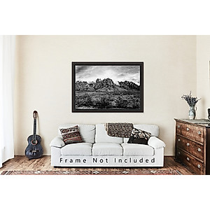 Black and White Photography Print (Not Framed) Picture of Organ Mountains near Las Cruces New Mexico Chihuahuan Desert Wall Art Southwest Decor (4" x 6")