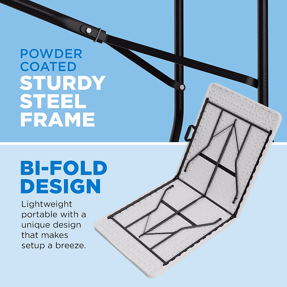 Sorfey Folding Table 8-Foot X 30 inch, White Plastic