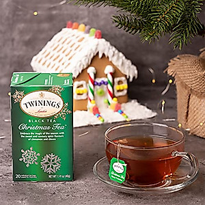 Twinings Christmas Tea - Black Tea Blended with Spicy and Aromatic Clove and Cinnamon, Tea Bags Individually Wrapped, 20 Count Ea (Pack of 4)