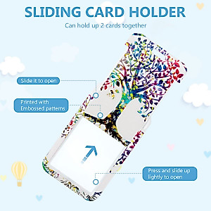 WoEluone Heavy-Duty Badge Holder Retractable Badge Reel with Belt Clip & Key Ring - Vertical ID Work Badge with Nature Tree of Life Design - Perfect for Office Workers, Nurses, Teachers, and Students