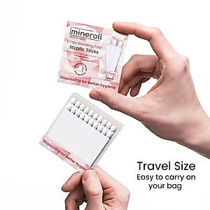 Mineroll Styptic Stick Shave Accessories (4-Packs, 80-Sticks) Stops Bleeding for Razor Nicks and Minor Cuts for Men & Women, Sanitary and Great for Barbers & Personal, Shaving Kit Essential (1)