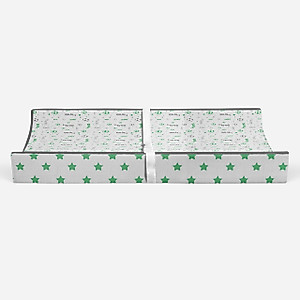 Bacati Soccerball Green/Grey Muslin Quilted Changing Pad Cover