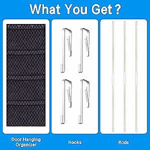 CHOBUYODIS Organizers and Storage for Stuffed Animals,Over Door Net Hammock,Durable Hanging Baby Organizer,Plush Toy Net,Kids Toy and Diaper Organization, with 4 Large Breathable Dense Mesh Pockets