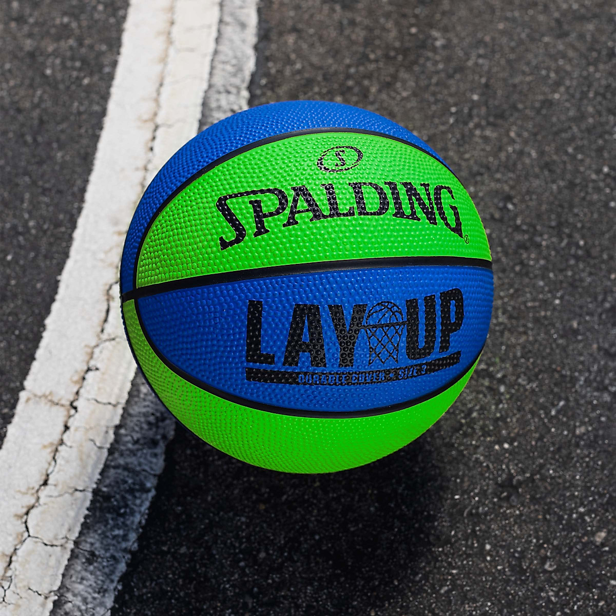 Spalding Lay-Up Mini Outdoor Blue/Green Basketball 22"