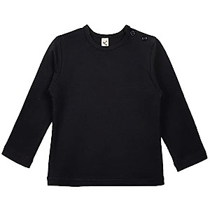 Lilax Baby Girls' Basic Long Sleeve Round Neck T-Shirt 18-24 Months Black