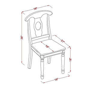 East West Furniture Dublin 5 Piece Room Furniture Set Includes a Round Dining Table with Dropleaf and 4 Wood Seat Chairs, 42x42 Inch, Black & Cherry