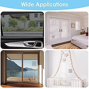 Cobee Self-Adhesive Window Screen Repair Patches Kit, 10 Sheets 3 Sizes Screen Door Replacement Repair Kit Fiberglass Mesh Wall Repair Patches Drywall Tools Wall Hole Quick Repair Patch(Black)