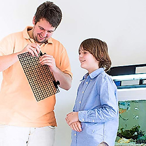 OIIKI 2PCS Egg Crate for Aquarium, Grid Tank Divider Tray, Fish Tank Bottom Isolation, with 4PCS Sucker Clip, for Mixed Breeding (Black)