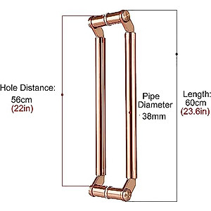 Barn Door Push Pull Door Handle Modern Brushed Push Pull Door Handle for Interior French Doors/Exterior Door, Heavy Duty Stainless Steel Commercial Barn Door Handle for Kitchen/Bathroom, Back-to-Back