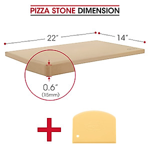 Unicook Extra Large Pizza Stone 22 Inch, Durable Rectangular Baking Stone 22" x 14", Industrial Commercial Home Oven Pan, Thermal Shock Resistant, Ideal for Grilling Baking Several Pizzas Bread