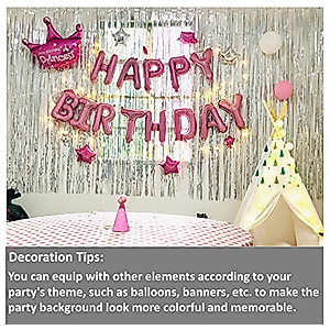 Vanujoy 3 Pack Silver Foil Fringe Backdrop Curtains Party Decoration - Tinsel Party Door Fringe Curtain Backdrop for Birthday Bachelorette Party Engagement Bridal Shower Graduation Decoration