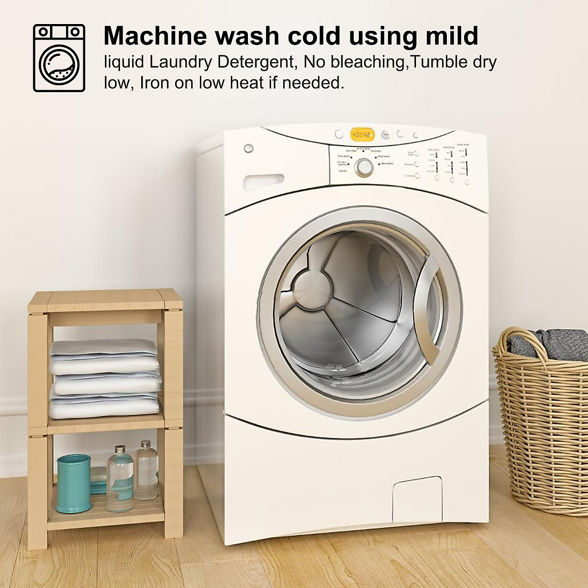 UnionKK Duvet Cover Queen Size I Washed Cotton Linen Feel White Duvet Cover and Pillow Shams Set I Coconut Buttons Closure Nature Wrinkled Textured Ultra-Soft Breathable Durable Comfy