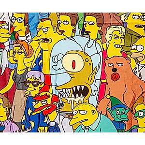 The Simpsons Oversized Fleece Throw Blanket With Blue Sherpa Backing | Plush Soft Polyester Cover For Sofa and Bed, Cozy Home Decor, Luxury Room Essentials | Cartoon Comedy Gifts | 49 x 72 Inches