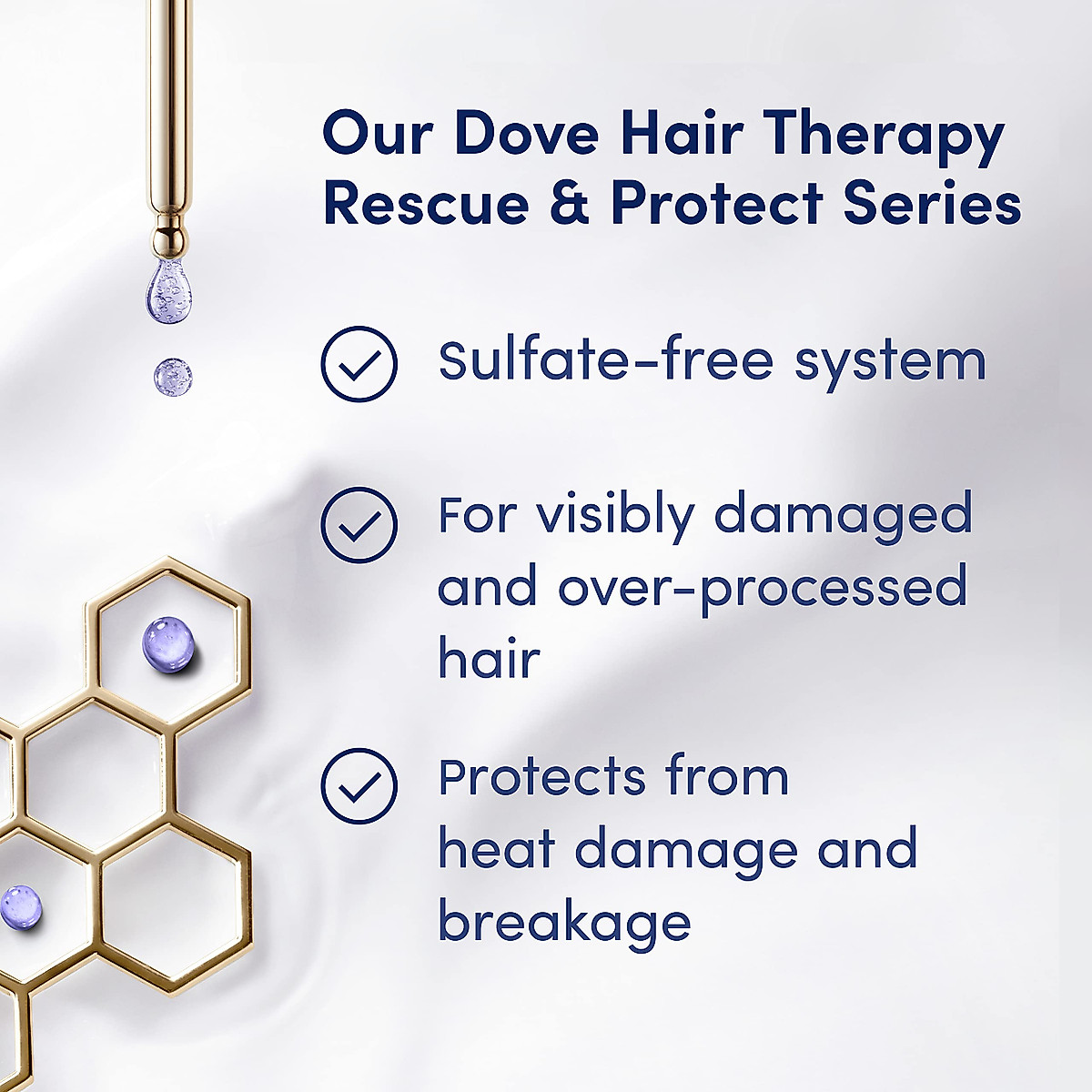Dove Hair Therapy Shampoo Hair Care For Split Ends and Damaged Hair Rescue and Protect Sulfate Free Shampoo 13.5 oz