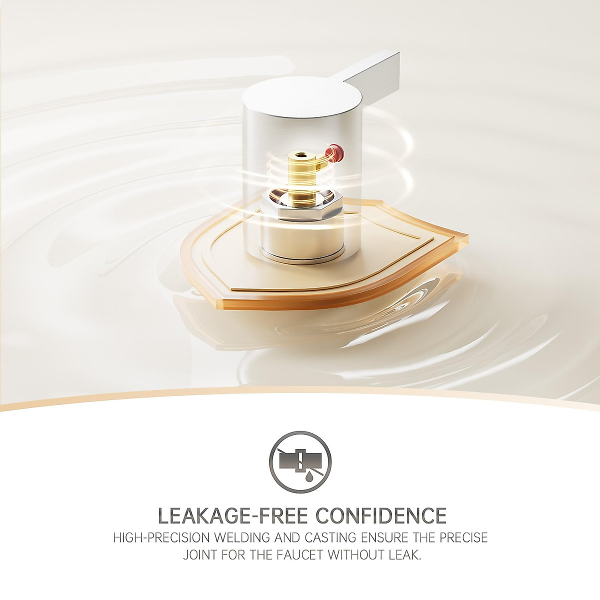 Phiestina Waterfall Bathroom Sink Faucet, Brushed Nickel 4 Inch 2 or 3 Hole Centerset RV Bathroom Faucet, with Swivel 360 Degree Spout, Metal Pop-Up Drain and Water Supply Lines, BF040B-1-BN