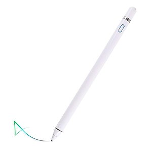 Active Stylus Compatible with Apple iPad, Stylus Pens for Touch Screens,Rechargeable Capacitive 1.5mm Fine Point with iPhone iPad and Other Tablets (White)