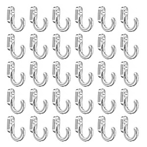 uxcell Wall Hooks, 30Pcs - Zinc Alloy Single Prong Vintage Clothes Hook, Hooks for Hanging Towel Coat Backpack Scarf Keys Hat Cup (Nickel,17mm)