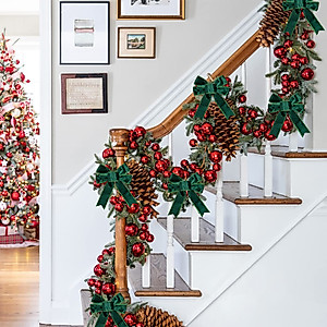 1.5Inch X 10 Yards Christmas Velvet Ribbon,1.5" Wide Wired Ribbon for Christmas Crafts Decoration, Wrapping (Green, 1.5"-10 Yard)