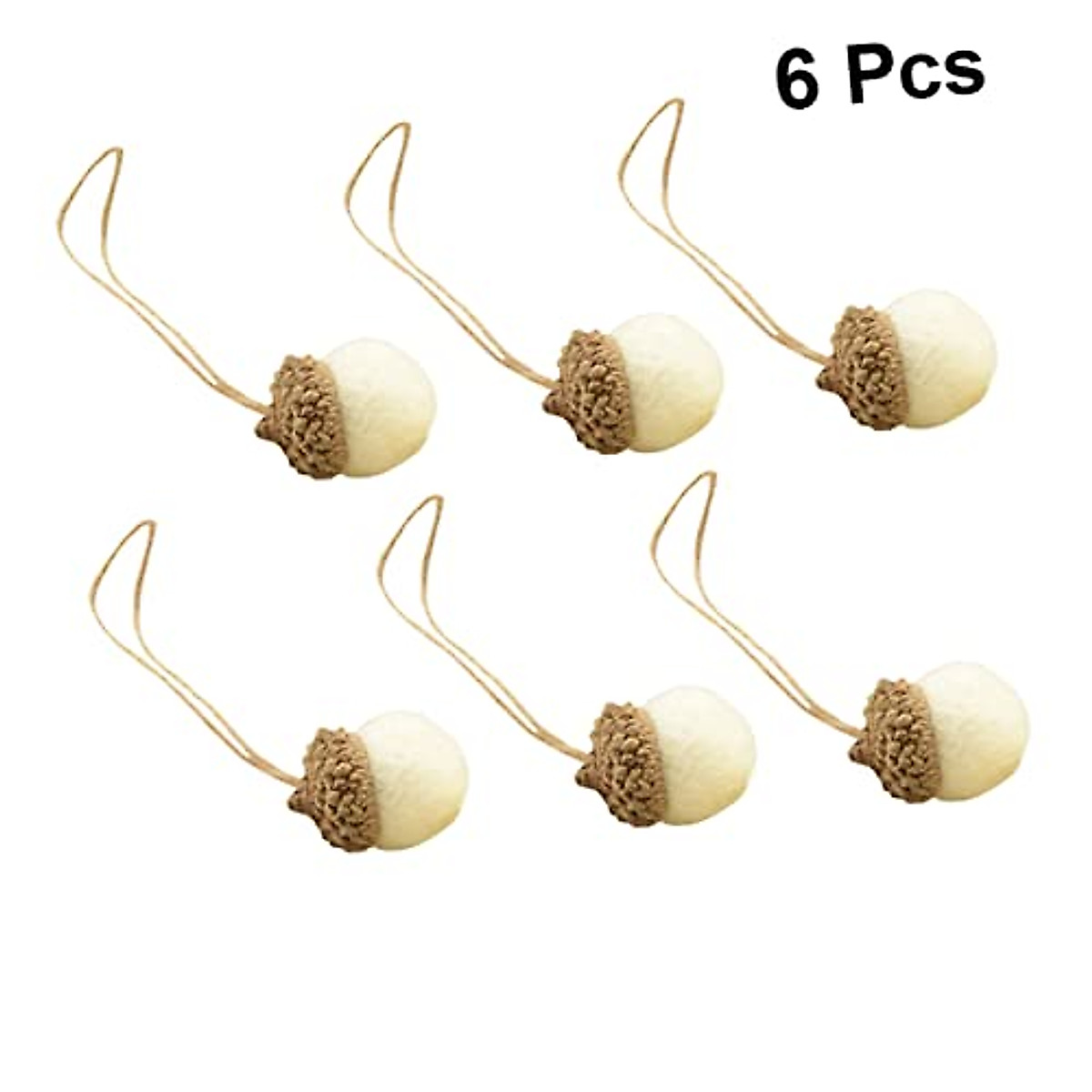DECHOUS 6 1 Acorn Hanging Ornament Hanging Pinecone Christmas Tree Pine Cone Wool Felt Pendant Wool Felt Ball DIY Charm Pendant Decorations Wreath Wool Felt Beige Christmas Tree Hanging