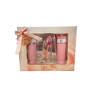 Princess High Heel Shoes Perfume Gifts Sets for Women, Eau De Parfum (1.7 fl oz), Body Lotion (3.0 fl oz), Shower Gel (3.0 fl oz), (Pack of 3) - Pink