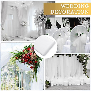 Timgle Tulle Fabric Rolls Bulk 54 Inch by 100 Yards (300 Ft) Tulle Ribbon Netting Fabric Spool Bolt for DIY Crafts Tutu Skirt Christmas Baby Shower Birthday Party Wedding Decorations(White)