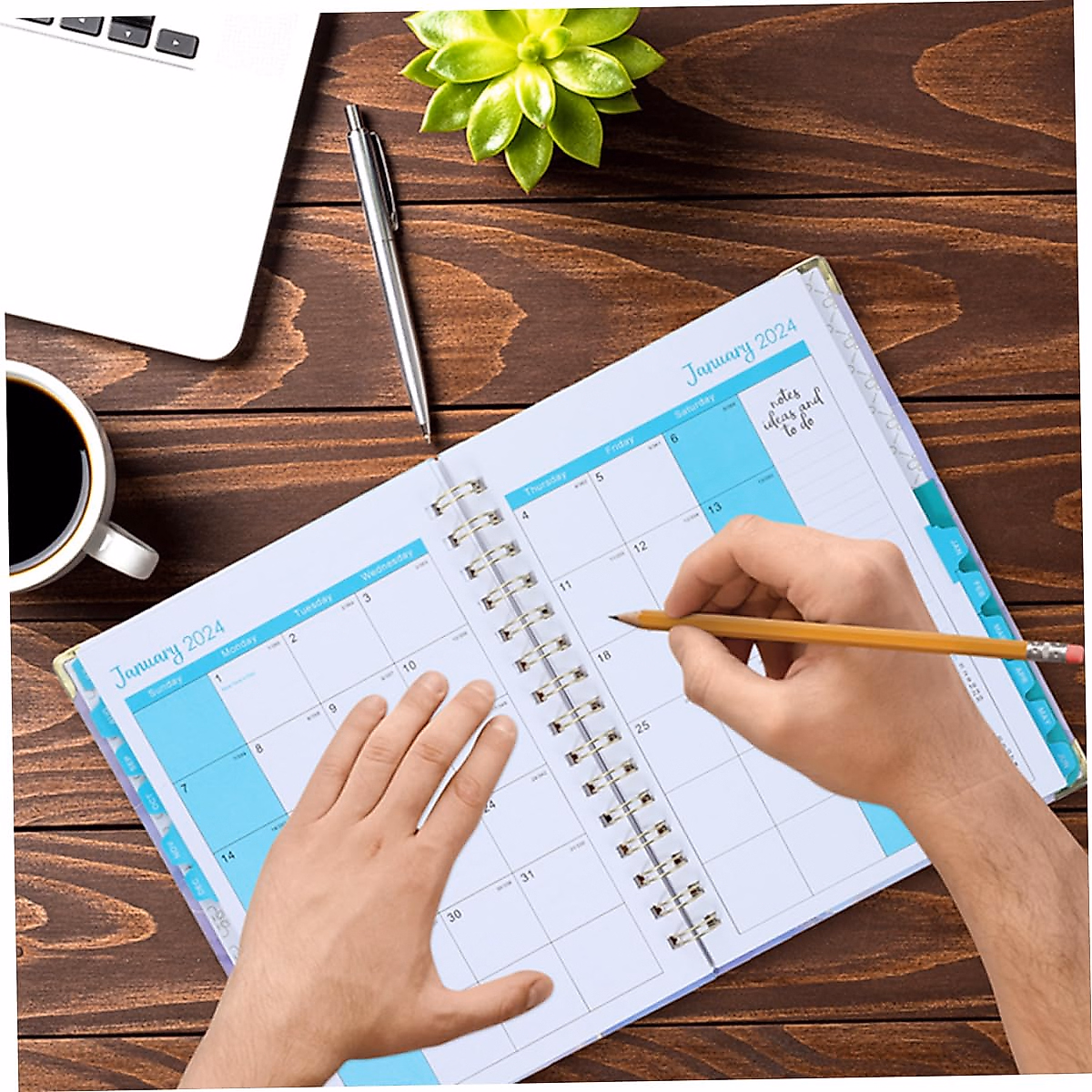 NUOBESTY 2pcs Carnes Para Estufa Student Notebook Note Pads Work Note Book Teacher Lesson Planner 2023-2024 Household Weekly Planner Write a Book Coil Book Office Course