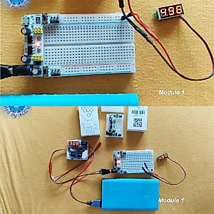 DKARDU DC 5V/3.3V 2 Channel Breadboard Power Module Mini USB Interface+ MB-102 Breadboard+Solderless Flexible Breadboard Jumper Wires Cable with Mini USB Cable for Arduino