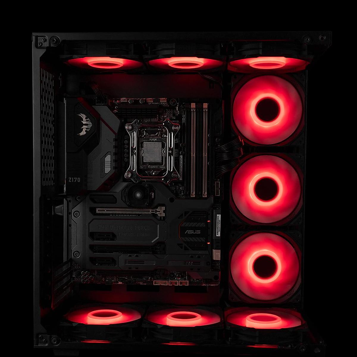 novonest 120mm PC Case Fan,3-Pin Red Led High Performance Mirror Cooling Fan,Low Noise High Airflow Ultra Quiet Computer Fan for PC Cases,Long Life Bearing Computer Cooling Fan,UA01RD3(3-Pack)