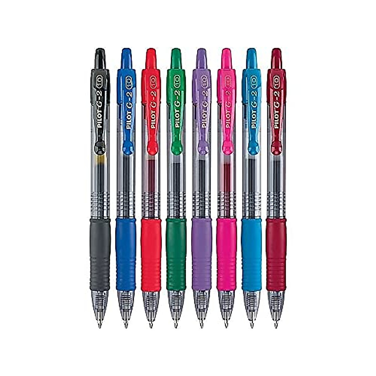 PILOT G2 Premium Refillable & Retractable Rolling Ball Gel Pens, Bold Point, Assorted Color Inks, 8-Pack Pouch (31654)