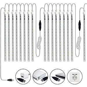 Meteor Shower Lights LED String Lights, Waterproof Falling Rain Lights 11.8 inch 8 Tubes Double-Sided SMD Lamp Beads Curtain Lights Garden Square Hanging Decorative Lamps for Bar Halloween Christmas