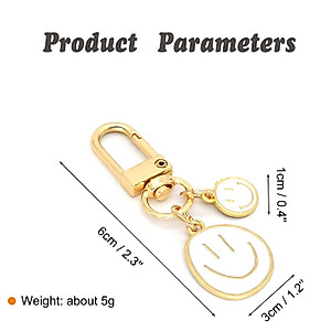 HOSBY 3 Pcs Smile Expression Keychains for Women, Bag Charms Key Chain Car Key Ring Pendant for Purse, Handbag Bag, Earphone Case Decoration Accessories