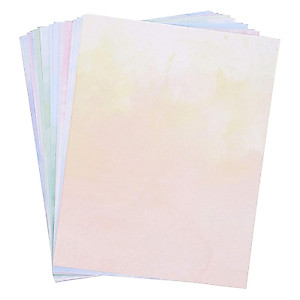 96 Sheets Watercolor Stationery Paper, Double-Sided, Colorful, Printer Friendly for Writing Letters and Invitations (8.5 x 11 Inches)