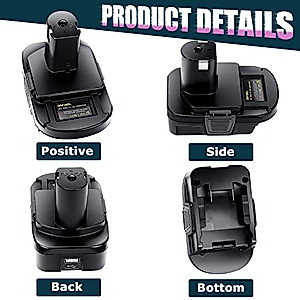 DM18RL Battery Adapter for Dewalt for Milwaukee 20V/18V Li-Ion Battery Convert to for Ryobi 18V P108 ABP1801 Battery