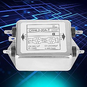 Power EMI Filter 115V/250V 20A 50/60Hz Noise Suppressor AC Power Line EMI Filter Terminal CW4L2-20A-T