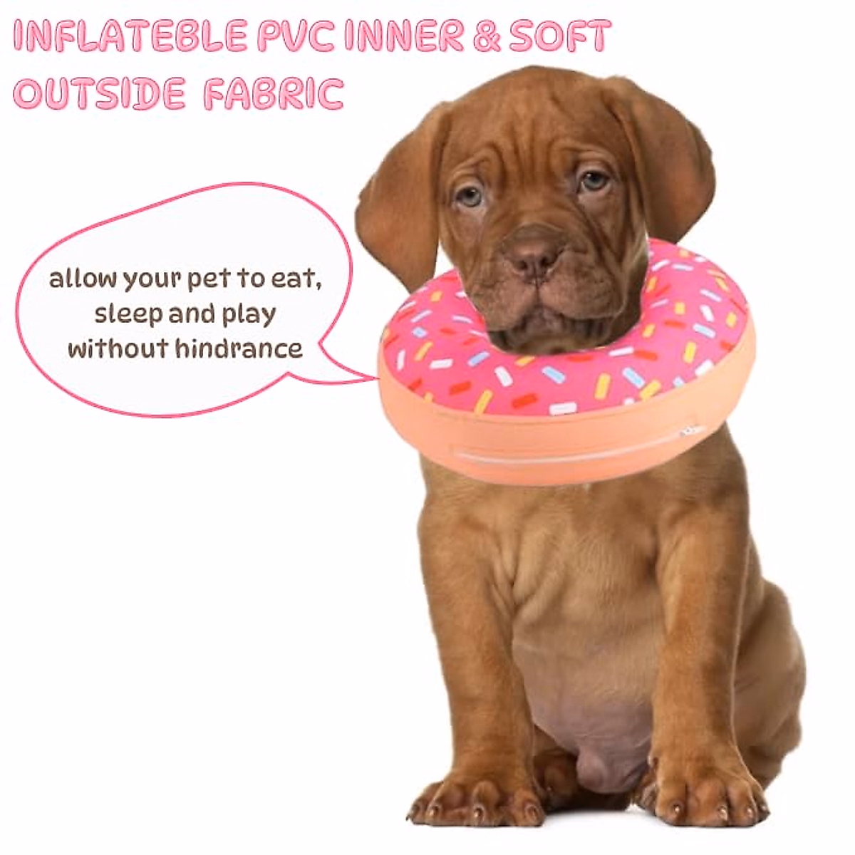 Inflatable Donut Dog Collar: Ultimate Post-Surgery Dog Cone Alternative, Dog Donut Collar After Surgery, Comfort for Small to Medium Breeds (L)