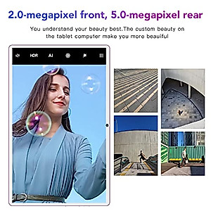 10.1 Inch 5G WiFi Tablet, 1960x1080 IPS HD Tablet for 12, 10 Core CPU Portable Tablet with Dual Camera, 6GB 128GB Memory Tablet for Work, Learning, Game