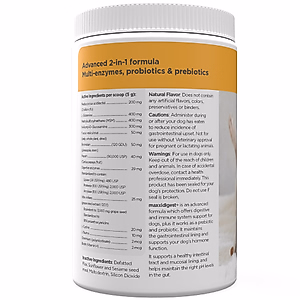 maxxipaws maxxidigest+ Probiotic & Prebiotic Powder Supplement - Digestive & Immune Support for Dogs, 13.2oz