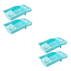 Zerodeko 4 Pcs Small Washboard Laundry Board Washboard for Hand Washing Clothes Bra Washboards Socks Mini Washboard Small Handle Household Laundry Tool Pp Household Items Child Manual