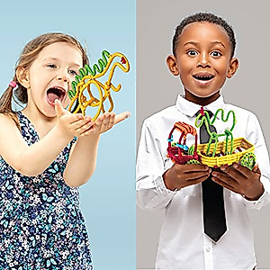 spaghetteez Craft kit for Kids from 4 Years, Sensory Toys for Boys and Girls, Ideal as a Gift, Flexible Construction Toys for Arts and Crafts in a Set of 100 Pieces