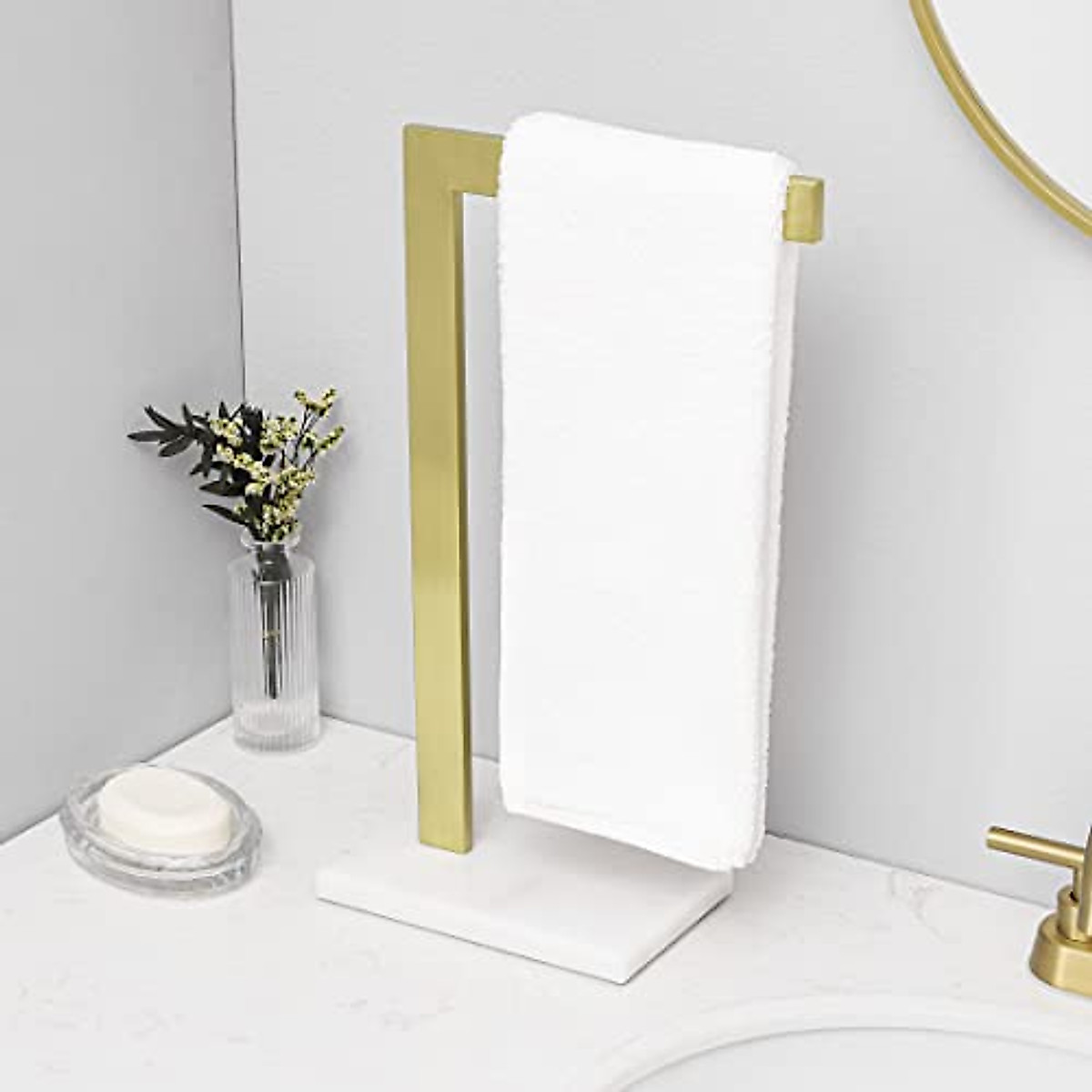 KES Towel Rack Countertop & Toilet Paper Holder Stand, SUS 304 Stainless Steel Brushed Brass, BTH220L19W12-BZ+BPH285S1-BZ