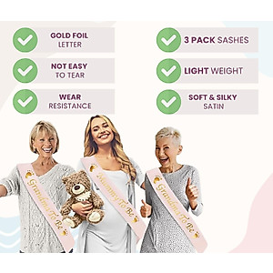 MAGICSHOP4U Mummy to be (1), Grandma to be (2) - Mom To Be Rose Gold Satin Sash Baby Shower Decorations, Gender Reveal, Baby Shower Sash