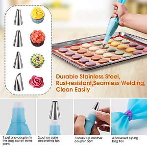 Macaron Silicone Baking Mats, Easy Clean and No Stick Silicone Baking Mats Set