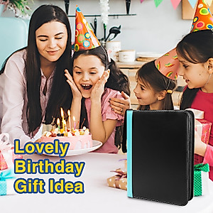 Card Binder, CLOVERCAT 9 Pocket Waterproof Trading Card Album, 720 Pocket Double Sided Display Zipper Card Binder with 40 Removable Sleeves, for YuGiOh, MTG, TCG, Game Cards & Sports Card (Light Blue)