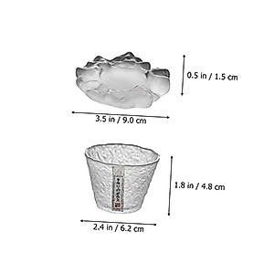 BESTonZON 2 sets Hammered Shot Drinking Cup Decorative Housewarming Gifts Glasses Wine Japanese Gift Sake Enjoying Cups Shaped Tumbler Novelty Glass of Crystal Korean Coffee for Tea Soju