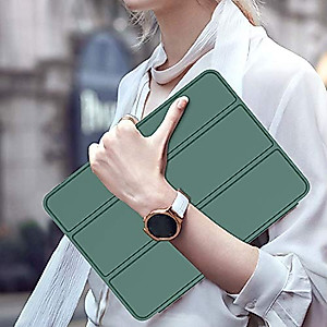 ZryXal iPad Air Case 5th Generation/4th Generation 2022/2020 10.9 Inch, Smart iPad Case[Support Touch ID and Auto Wake/Sleep] with Auto 2nd Gen Pencil Charging (New Midnight Green)