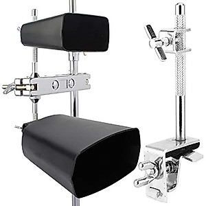 Eujgoov Cowbell Holder, Removable Standard Drum Cowbell Mount Holder Jazz Drum Kit Hoop Mounted Cowbell Clamp