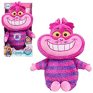 Just Play Disney Junior Alice’s Wonderland Bakery Chat & Glow Cheshire Ca tPlushie Stuffed Animal, Officially Licensed Kids Toys for Ages 3 Up